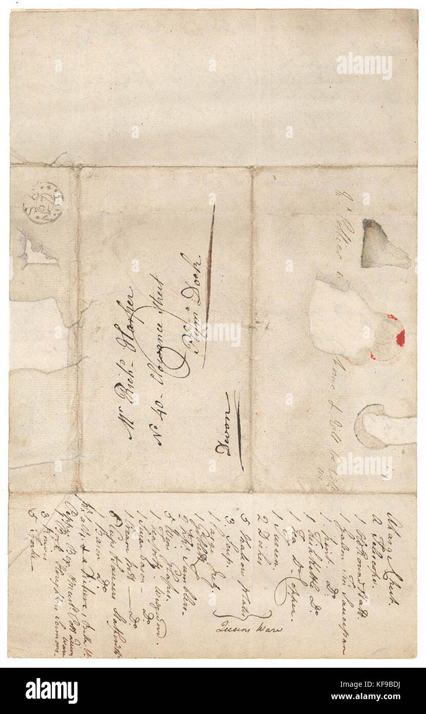 820591 Annotated list of possessions sent on 4 Oct 1793 Stock Photo - Alamy