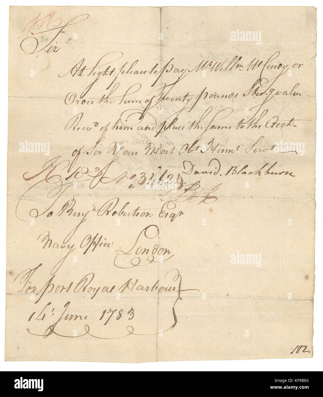 820583 Payment order requesting his agent Benjamin Robertson to pay Mr ...