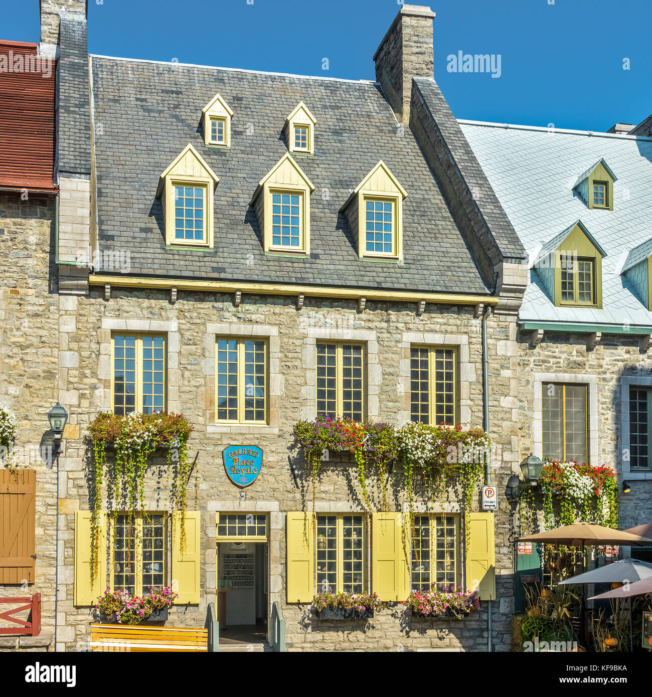 Historic Old Buildings, The Lower Old Town, Quebec City, Canada Stock ...