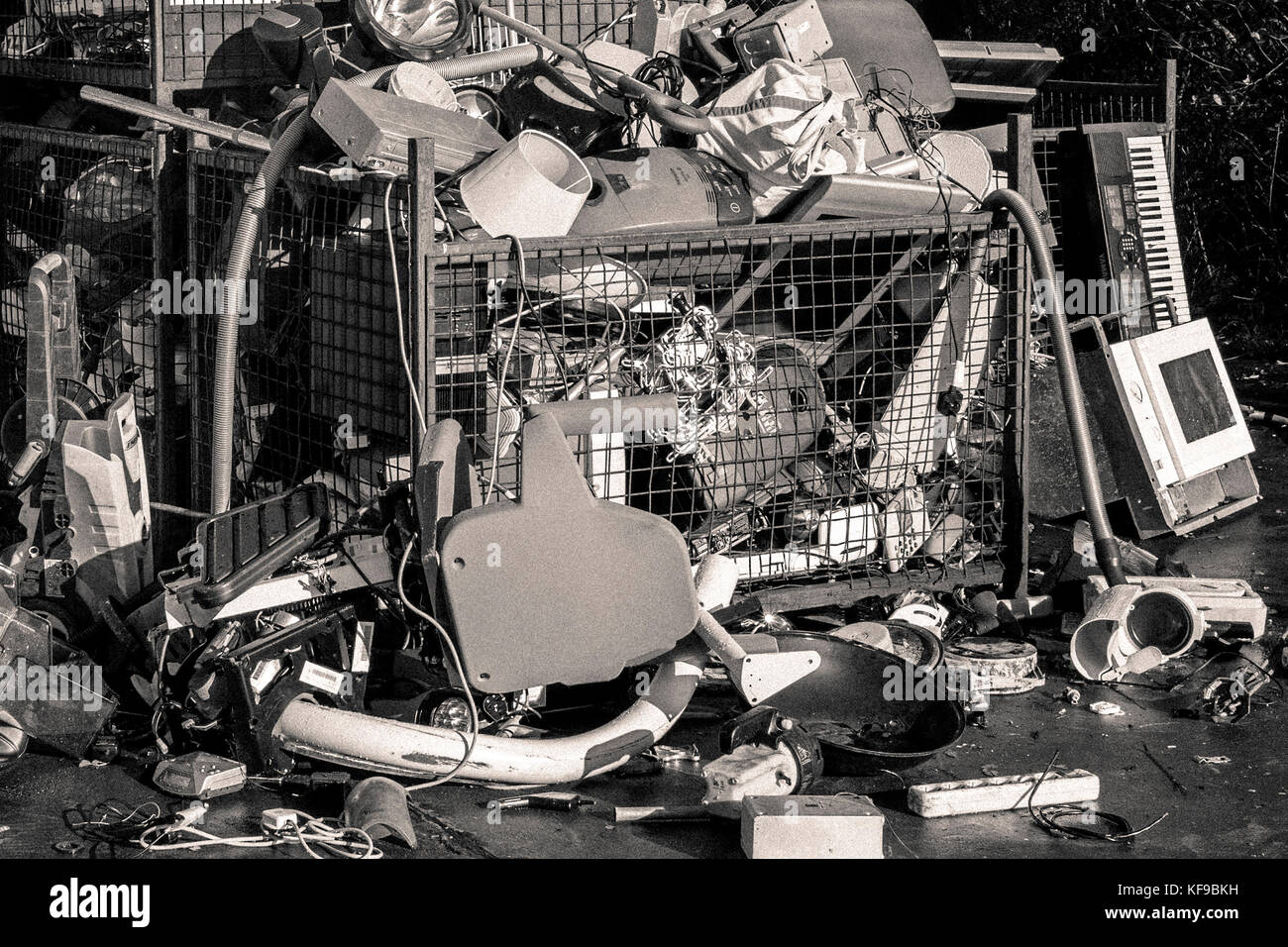 Broken electrical and white goods in recycling center, Ireland Stock ...