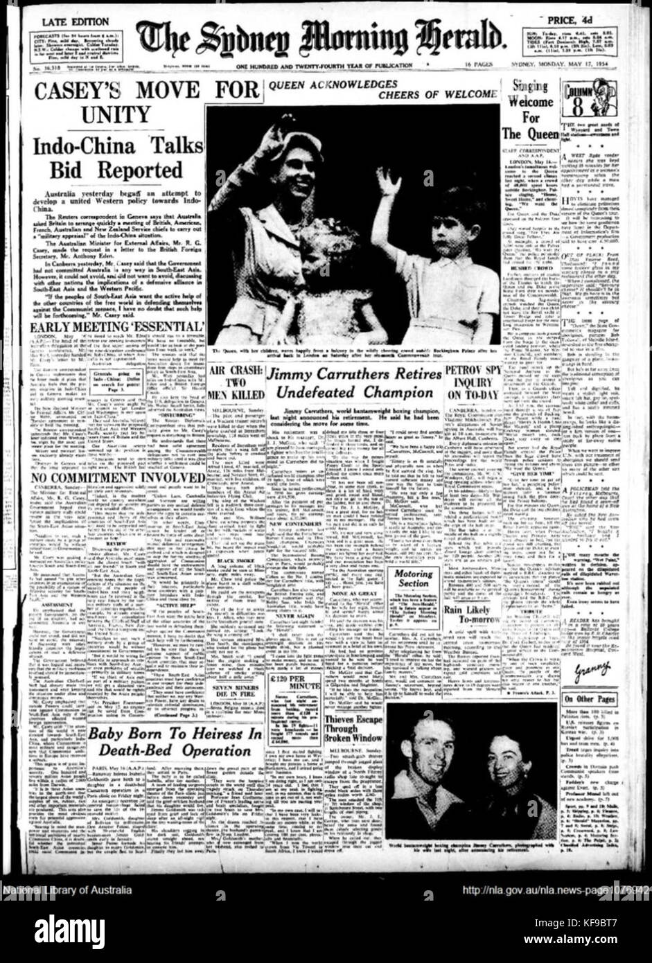 Jimmy Carruthers retires undefeated champion. The Sydney Morning Herald ...