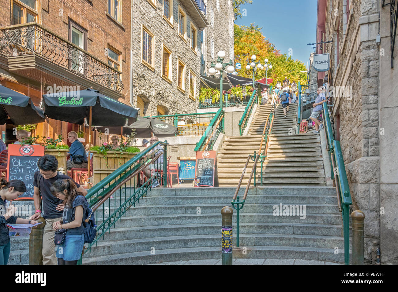 Steps From The Lower Town To The Upper, Quebec City, Canada Stock Photo ...