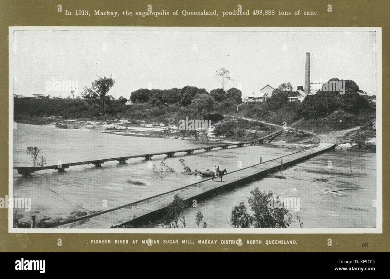 Pioneer River at the Marian Sugar Mill in the Mackay district, circa ...