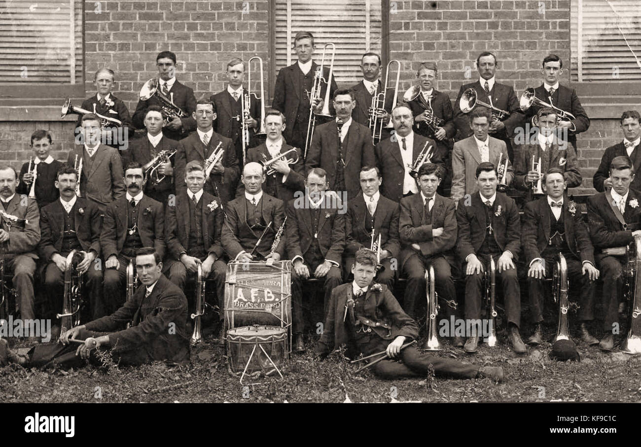 Australia Alexandra Fire Brigade Band, 1912 Stock Photo - Alamy