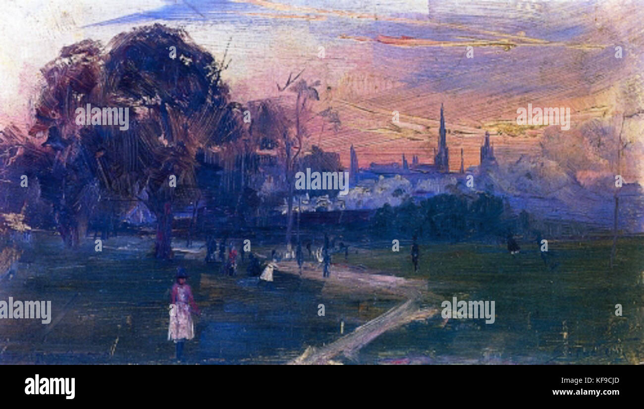 Arthur Streeton Evening Game 1889 Stock Photo - Alamy