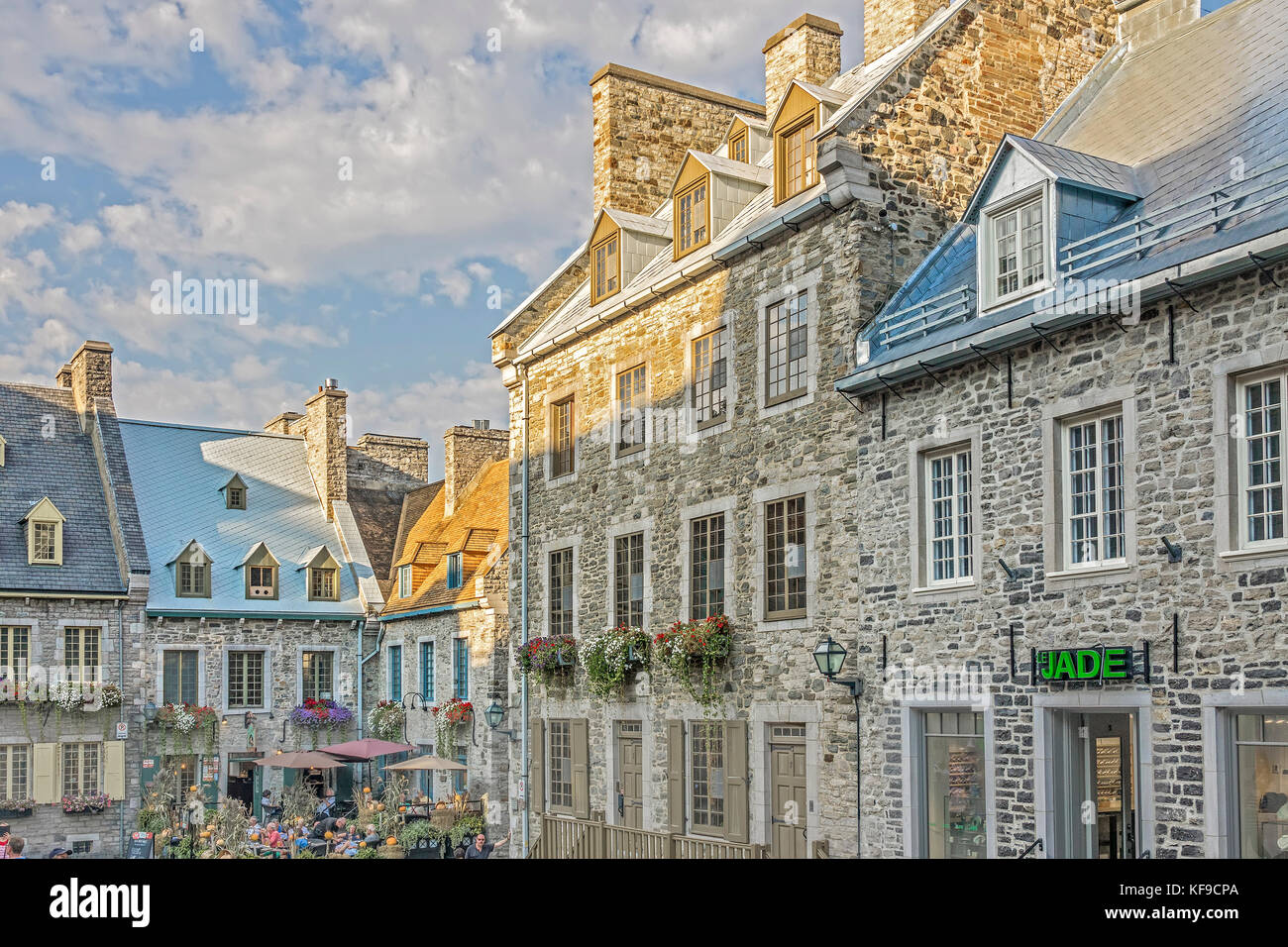 Historic Old Buildings, The Lower Old Town, Quebec City, Canada Stock ...