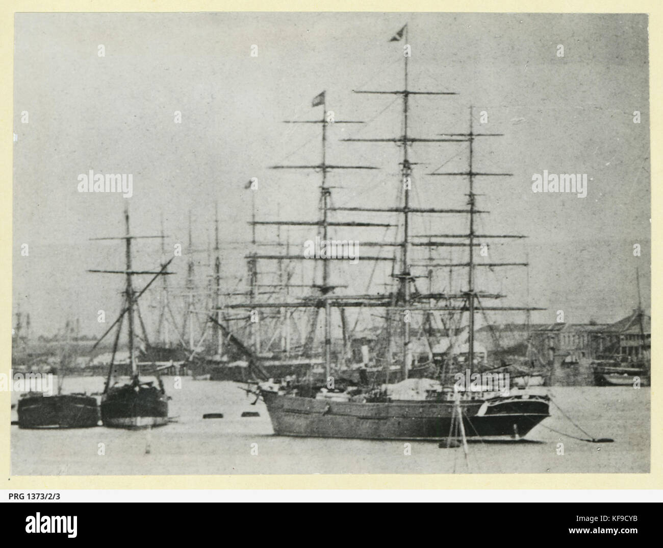 Clipper Ship Yatala, Port Adelaide, South Australia ca1870 Stock Photo ...