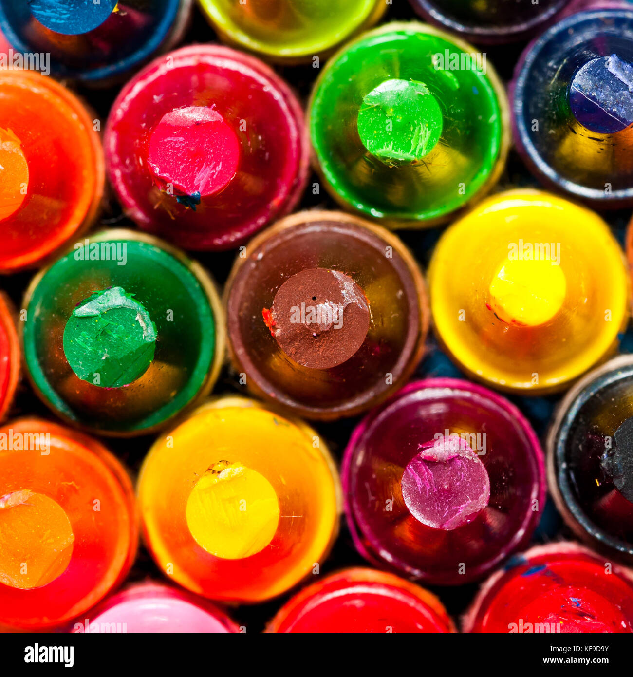 An macro shot of a stack of colourful crayons Stock Photo - Alamy