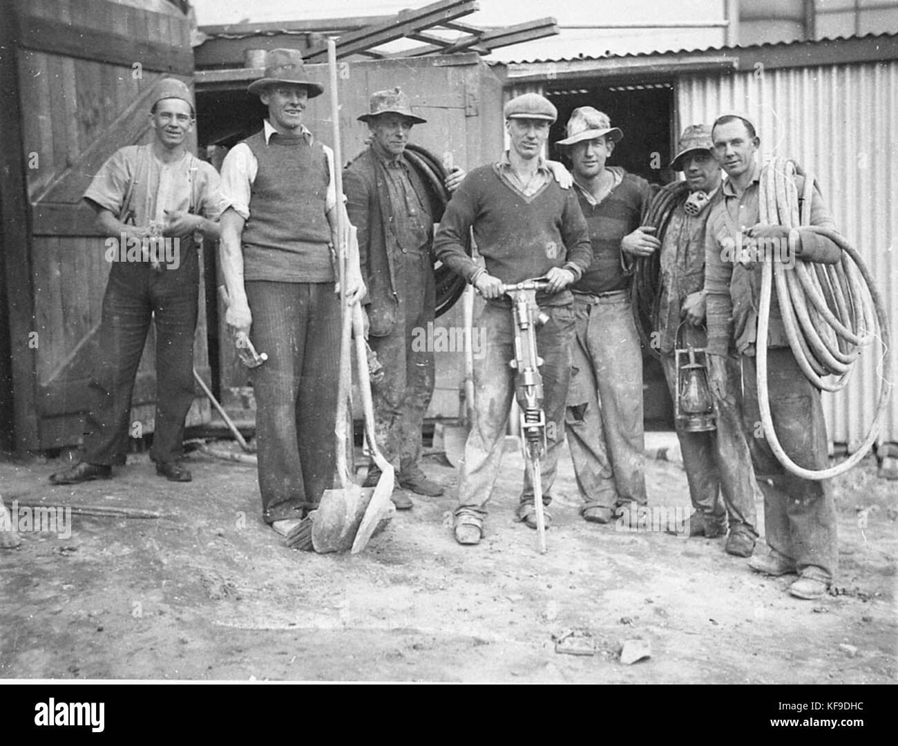 6912 A group of underground workers on a city site Stock Photo - Alamy