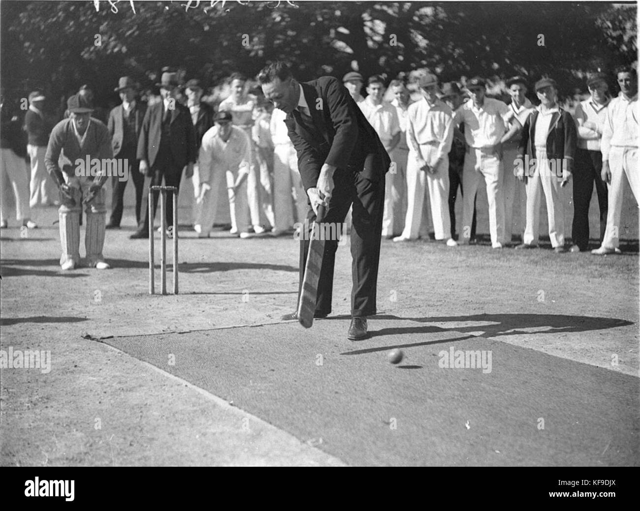 42790 A politician plays the first ball at local cricket match Stock ...