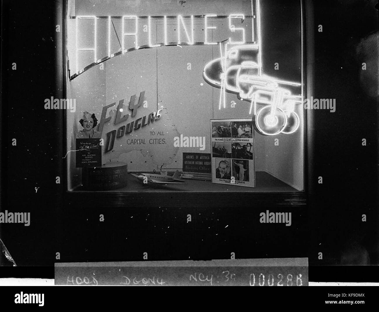 12798 A window display urging to Fly by Douglas Stock Photo - Alamy