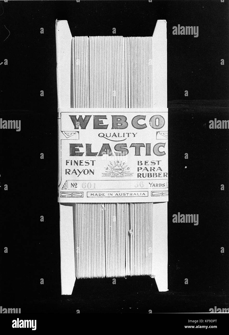 43994 Advertisement rolls of Webco elastic webbing Stock Photo - Alamy