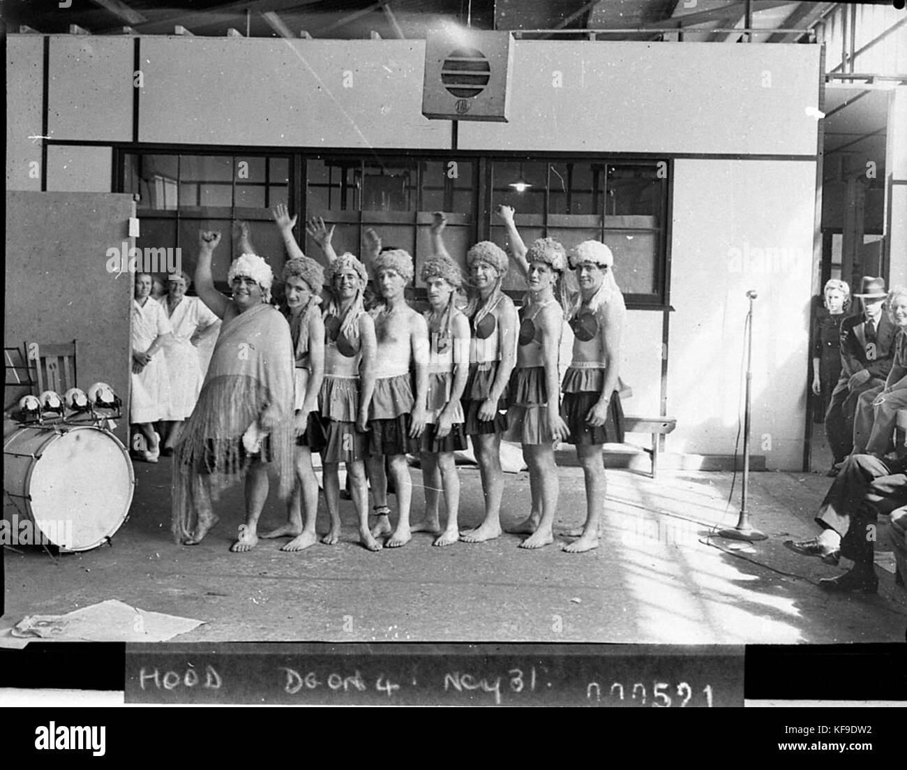 An amateur male drag ballet performance at Hibberd Meters' Christmas ...
