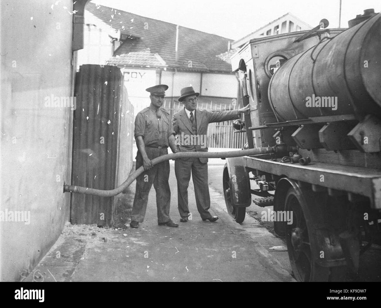 A historical image of an early Shell refueling tanker, showcasing its ...
