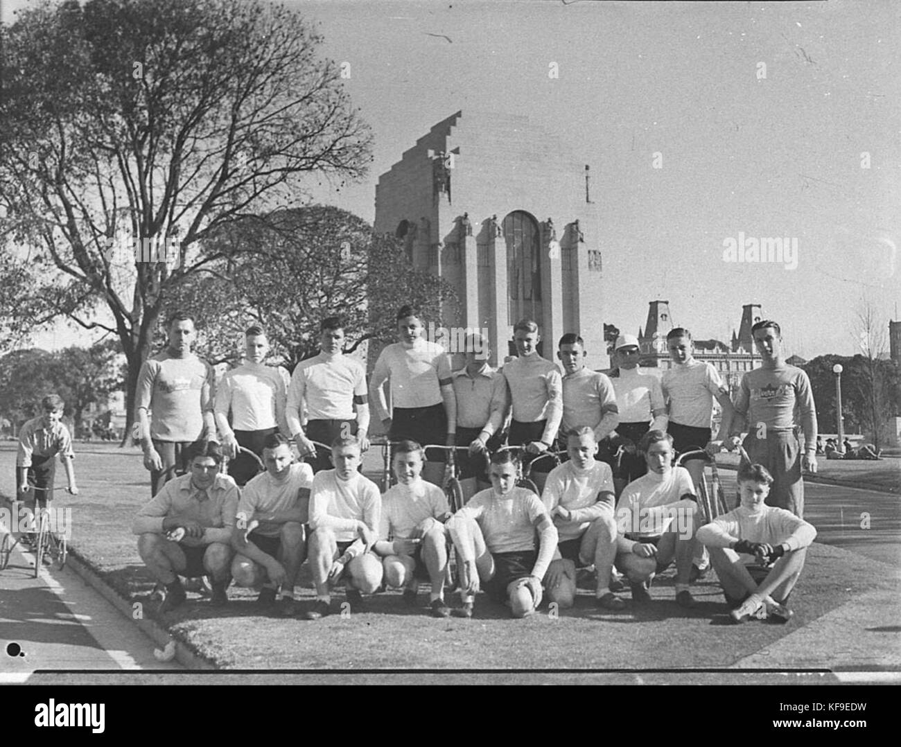 Small park in early Black and White Stock Photos & Images - Alamy