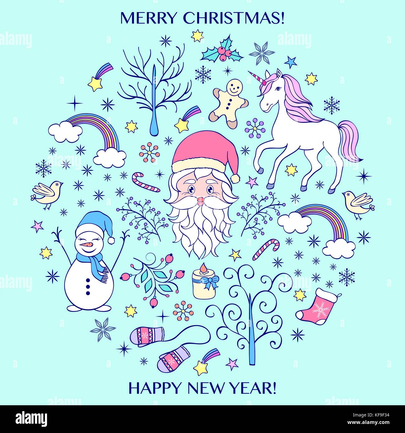 Colorful Christmas Card Stock Vector Image And Art Alamy