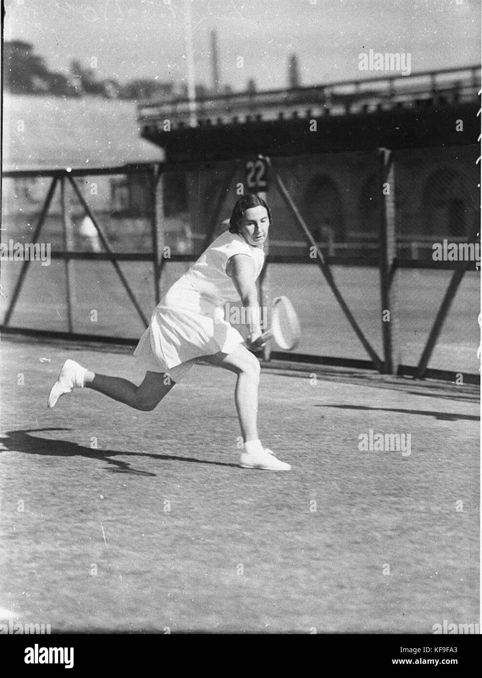 51732 Dorothy Round practising on outside court no22 White City Stock ...