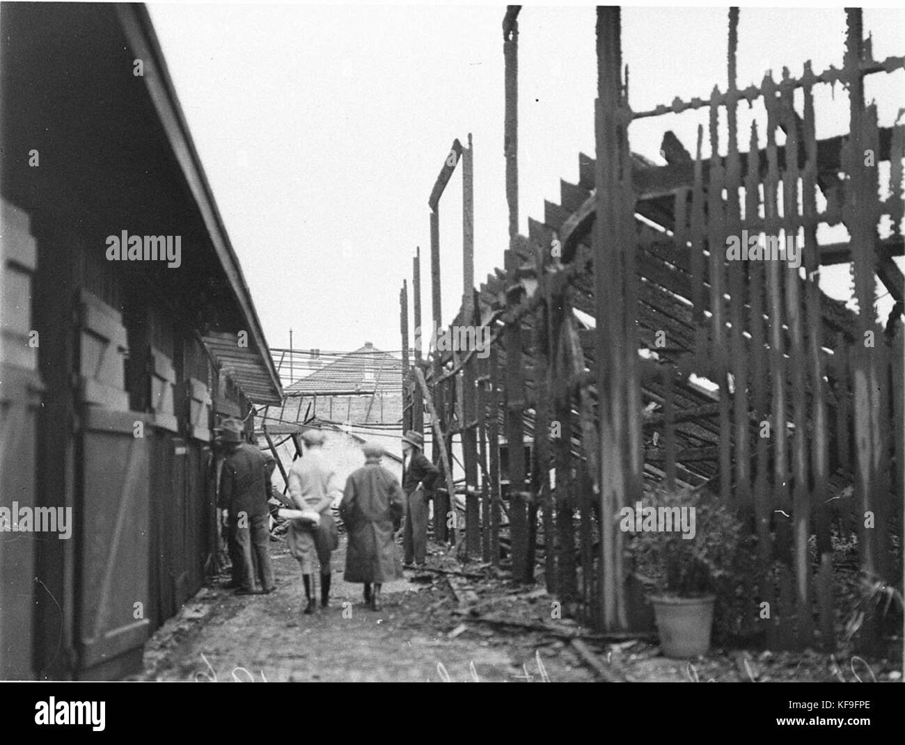 This image documents fire damage to a structure, capturing the extent ...