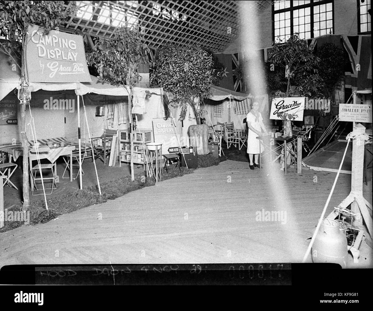11674 Grace Bros Ltd Camping equipment display at Palladium Stock Photo ...