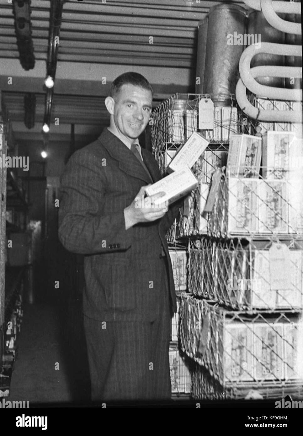 23381 Hubert Opperman at Peters Factory Redfern taken for Bruce Small ...