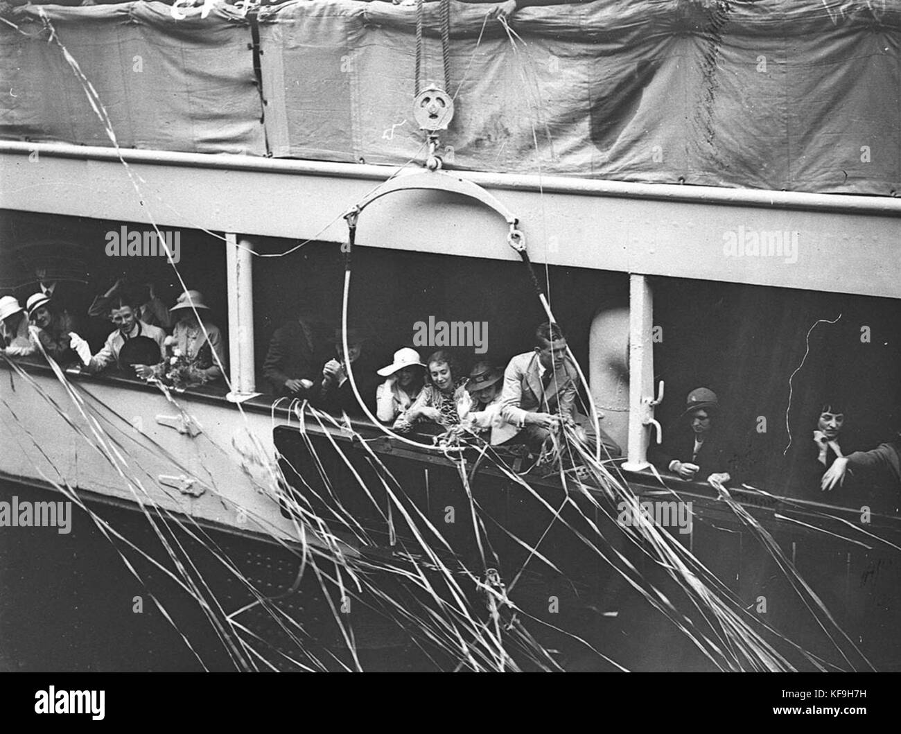 This image captures the mass of streamers as a passenger ship departs ...