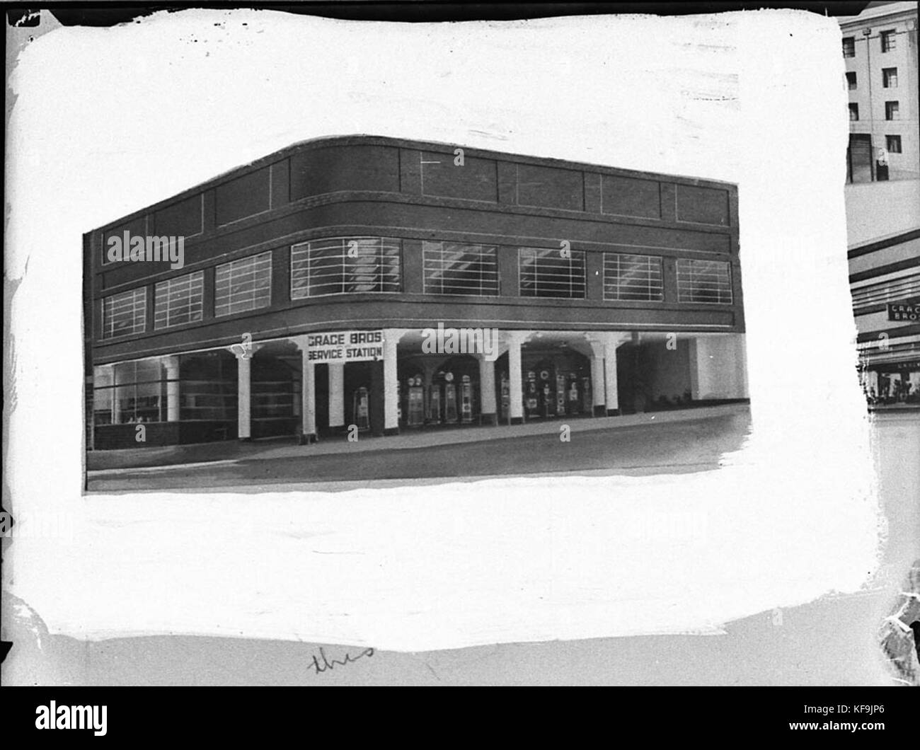 25851 Service station copy photograph for Grace Bros Stock Photo - Alamy