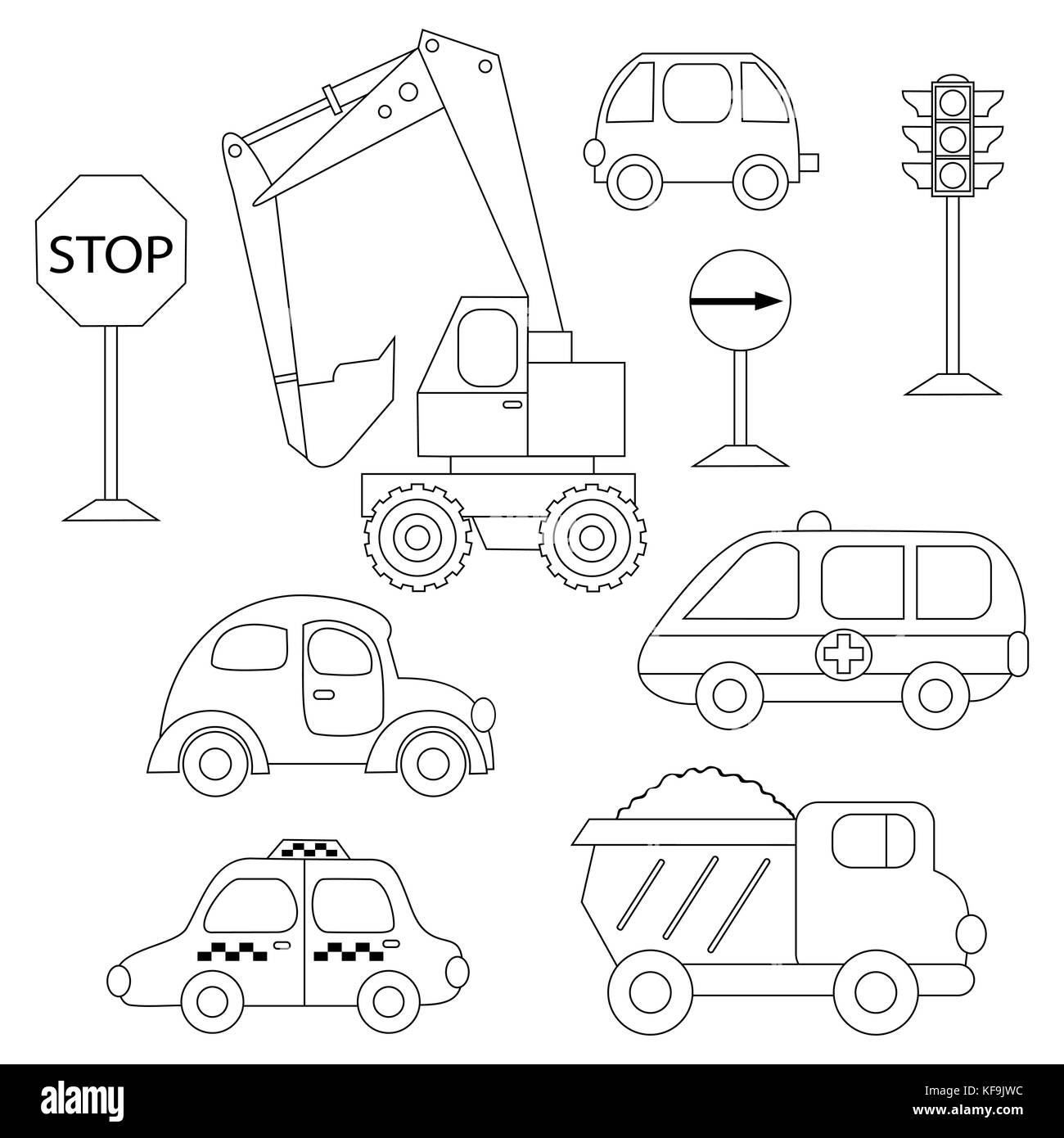Taxi cars on street Stock Vector Images - Alamy