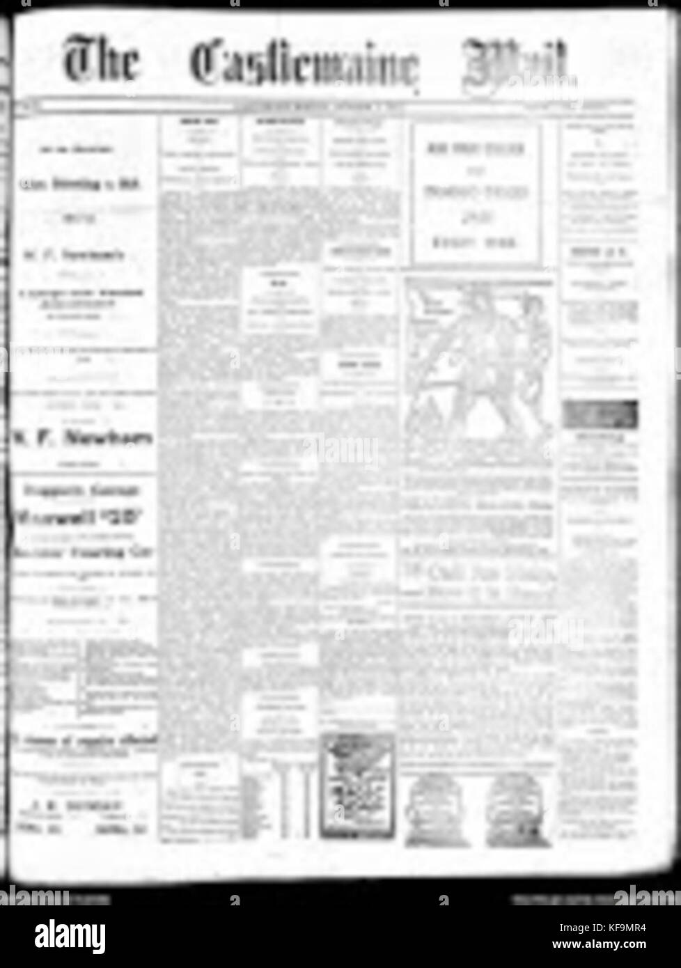 A historical publication from October 1, 1917, of the 'Castlemaine Mail ...