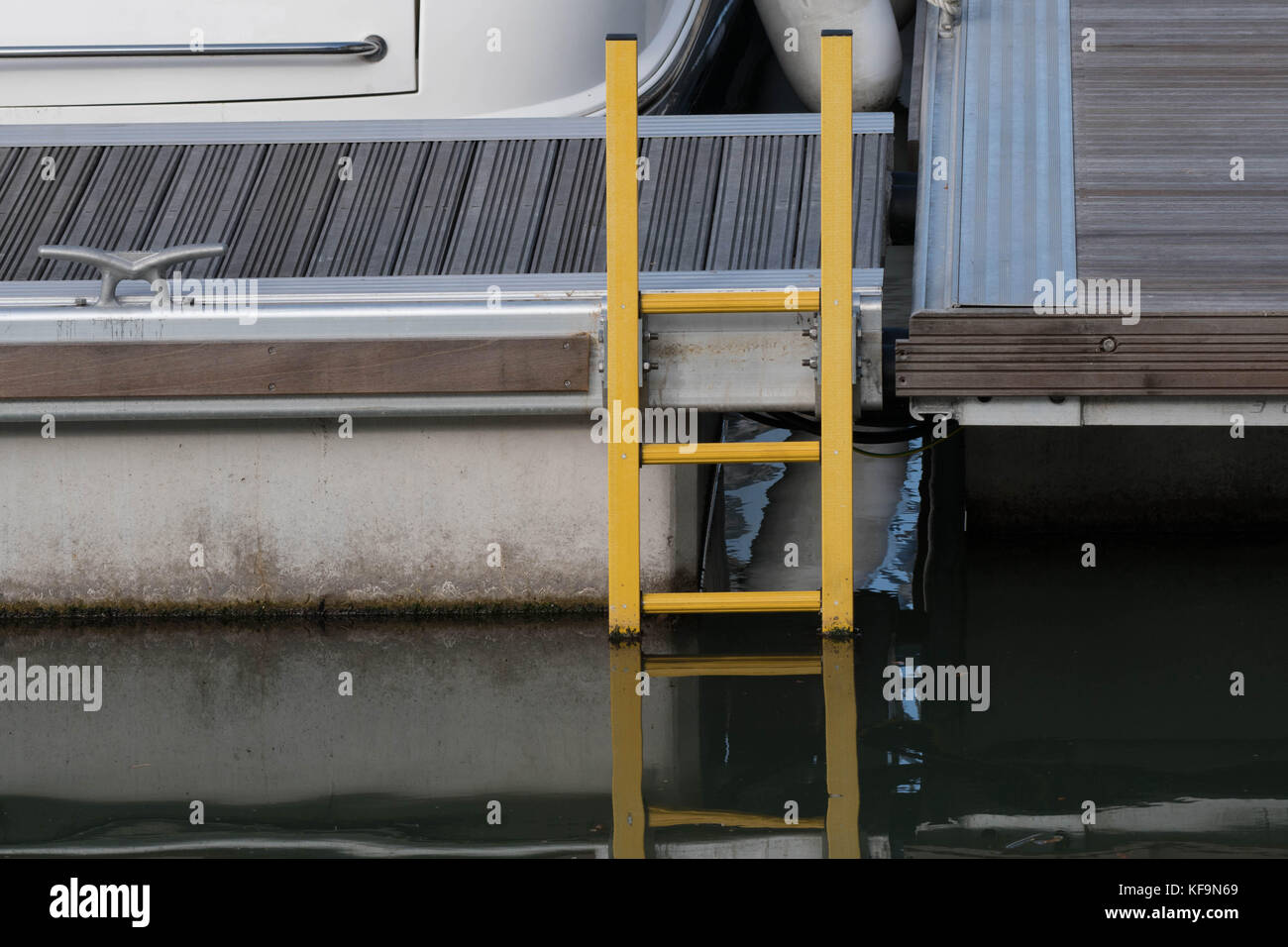 a rescue ladder on a marina pontoon Stock Photo - Alamy
