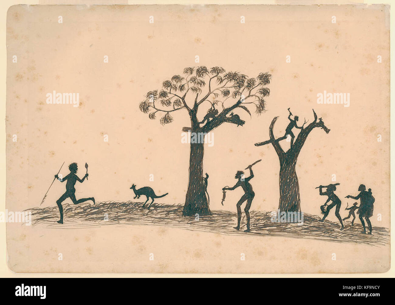 799113 3 Aborigines hunting Stock Photo - Alamy