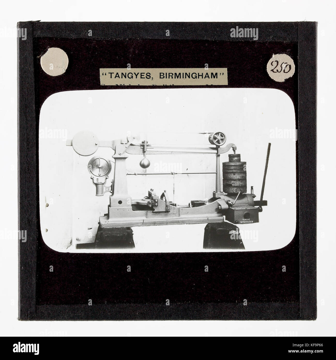 Lantern Slide Tangyes Ltd, Beam Testing Machine, circa 1910 Stock Photo ...