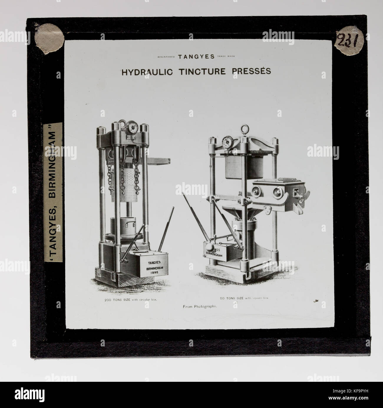Lantern Slide Tangyes Ltd, Tincture Presses, circa 1910 Stock Photo - Alamy