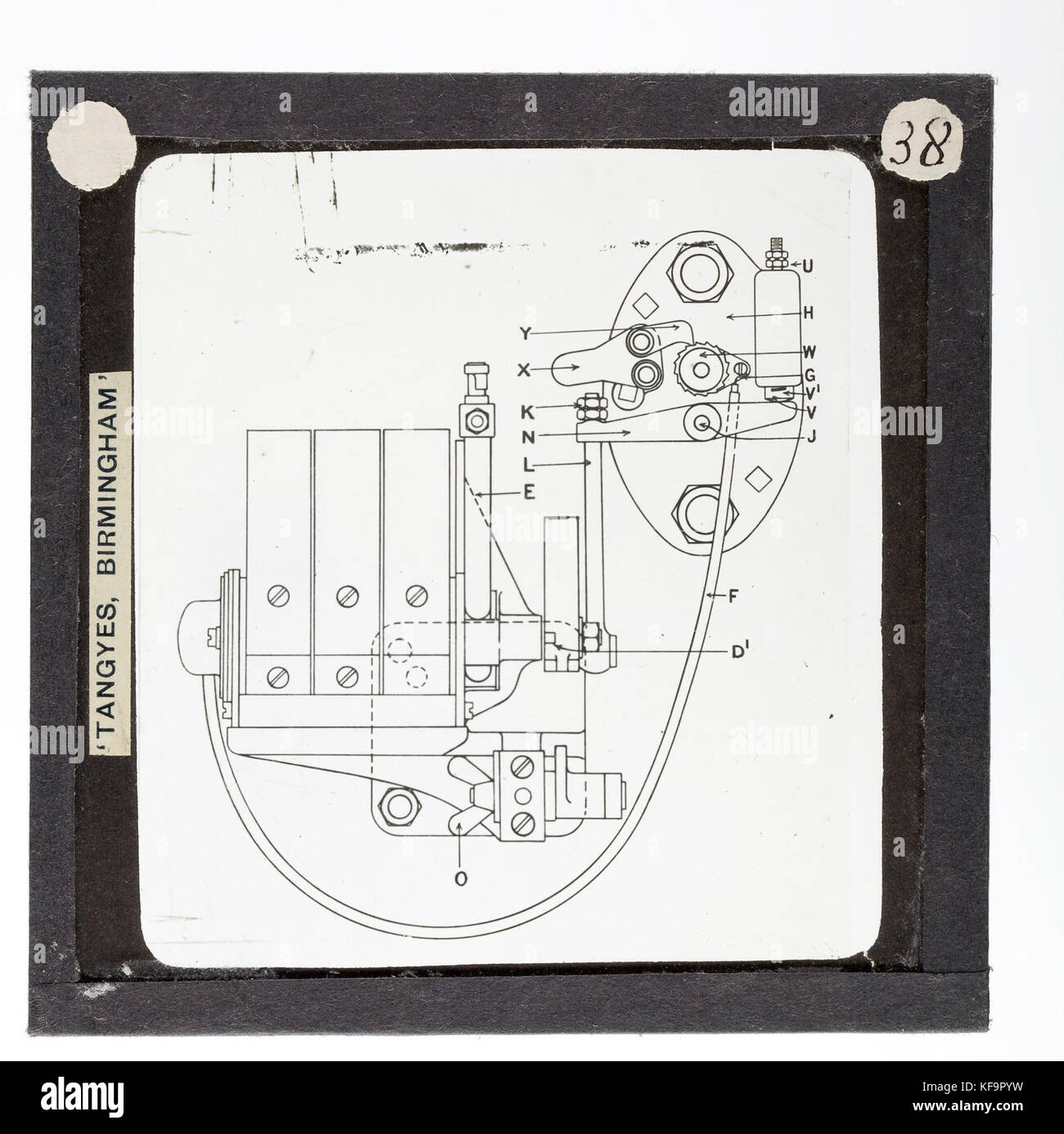Lantern Slide Tangyes Ltd, Drawing of Magneto & Igniter for Gas Engine ...