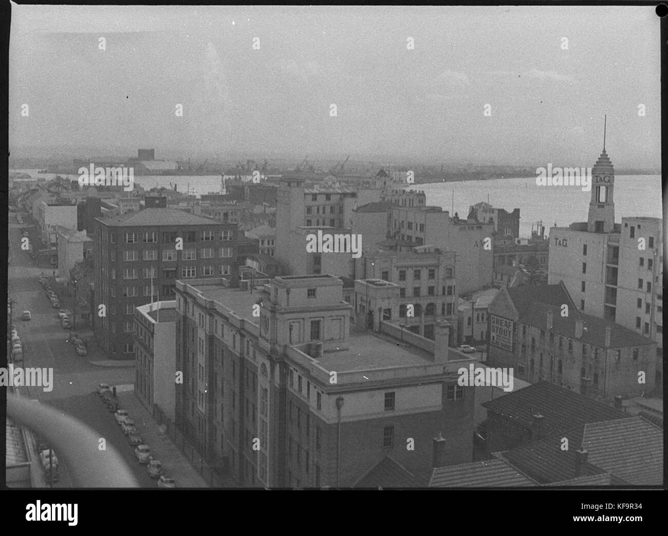 The image shows King Street in Newcastle, with Newcastle Harbour and a ...