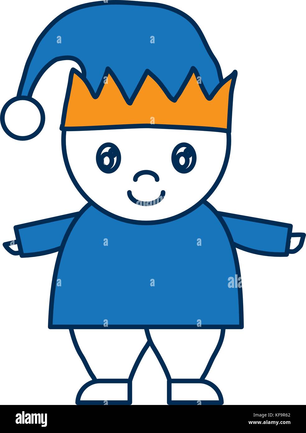 Santa helper icon over white background colorful design vector ...