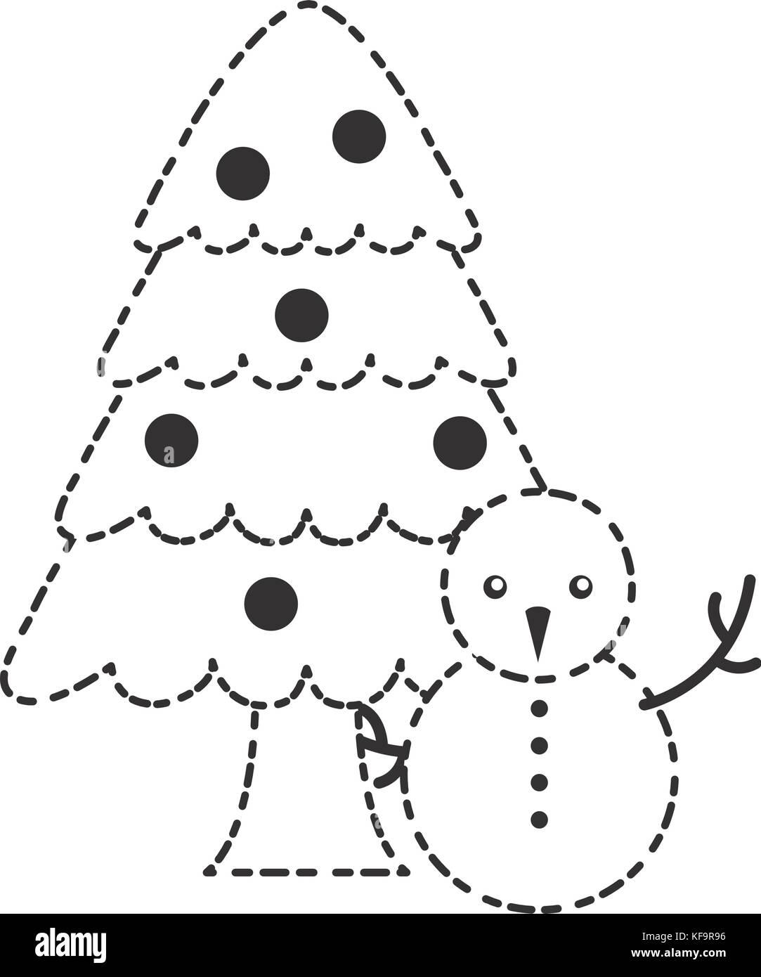 snowman and pine tree icon over white background vector illustration ...
