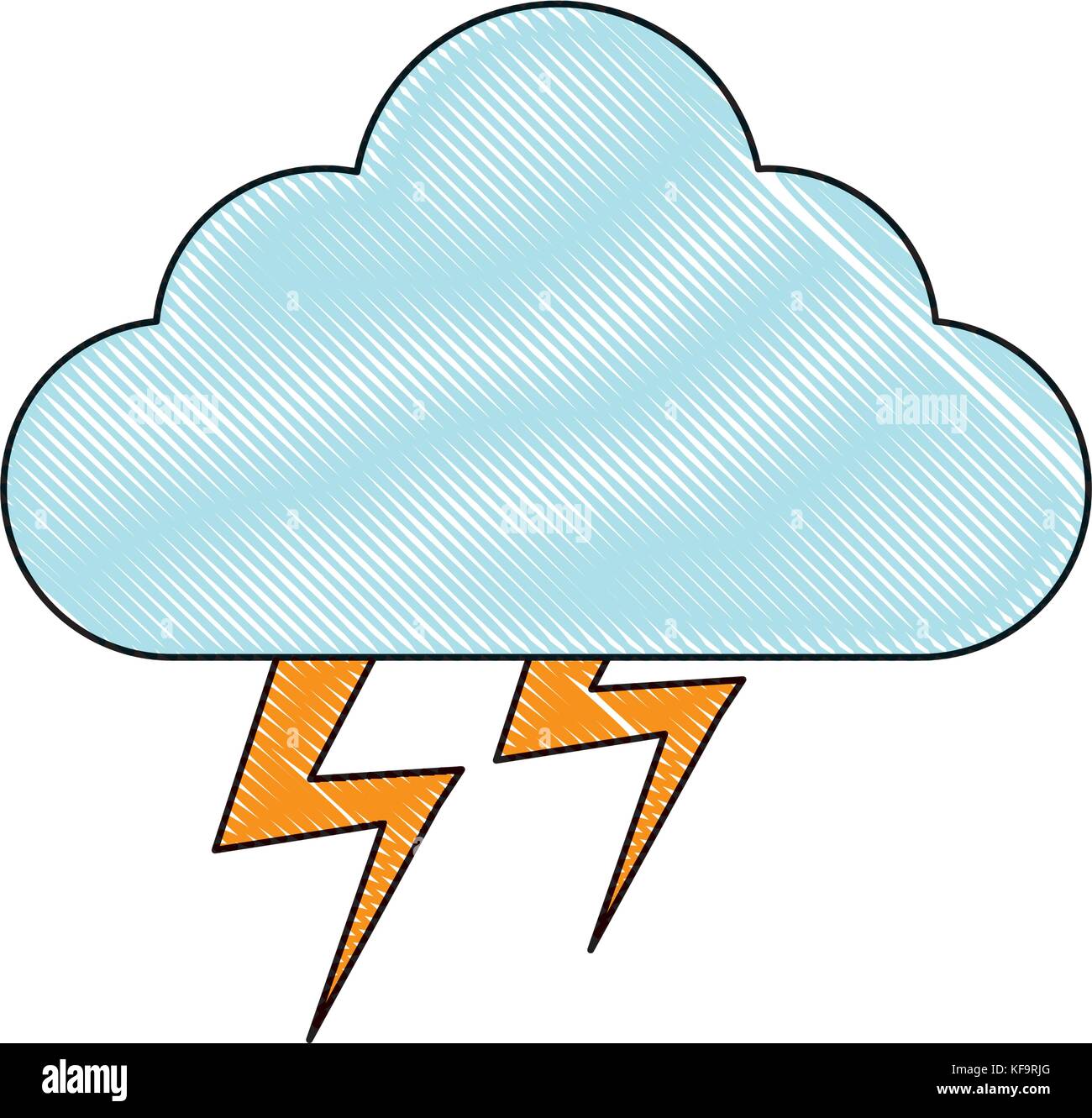 cloud and thunder icon over white background vector illustration Stock ...