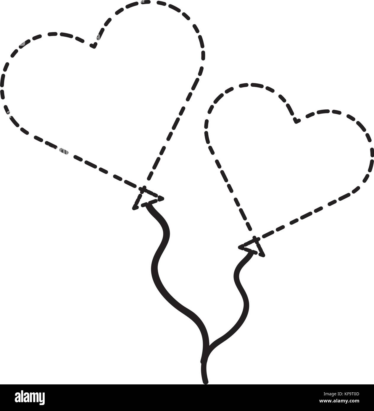 balloon in heart shape icon over white background vector illustration ...