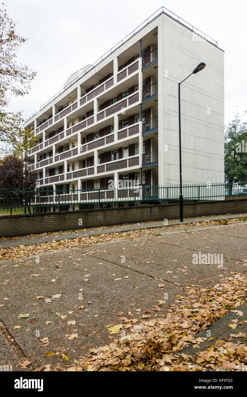 The postwar modernist Hallfield Estate, Bayswater, London, designed by ...