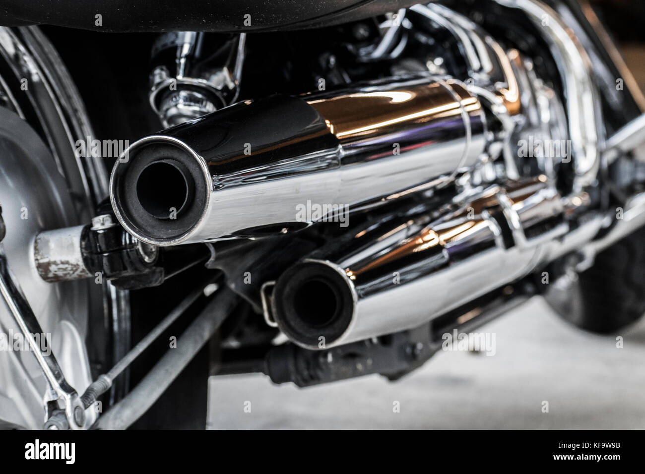 motorcycle tail pipes Stock Photo - Alamy