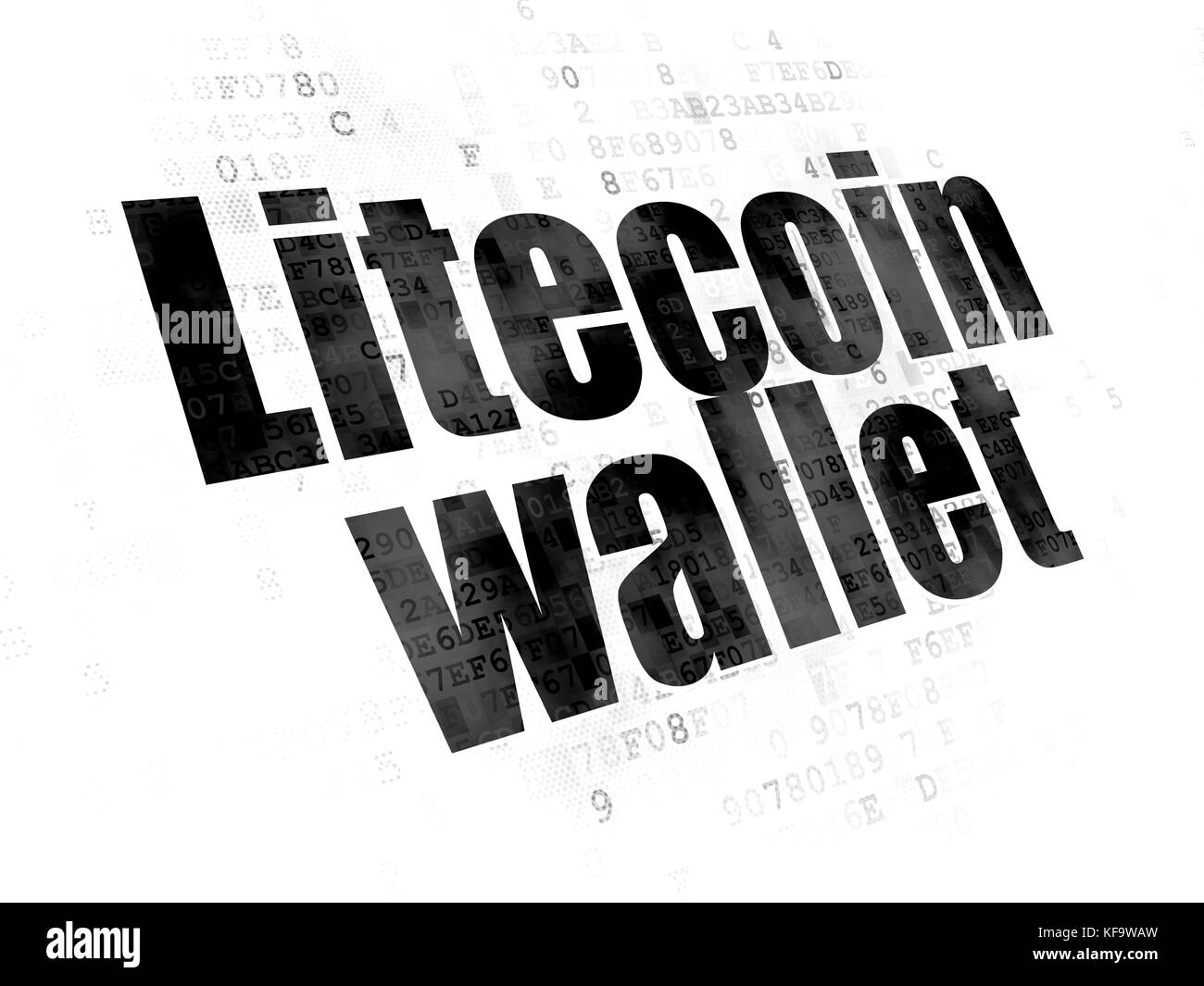 Blockchain concept: Litecoin Wallet on Digital background Stock Photo ...
