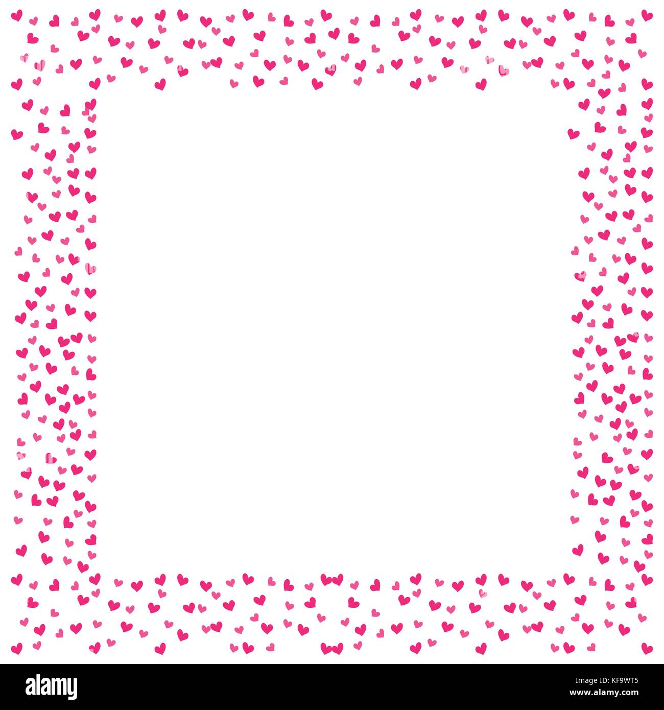 romantic love heart frame border decoration vector illustration Stock ...