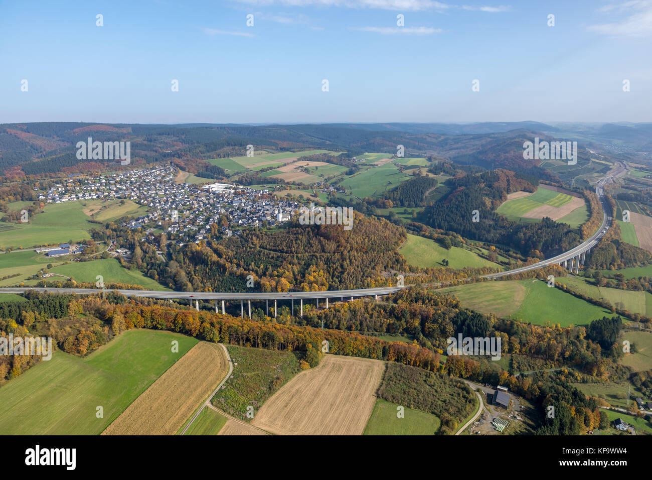 Eversberg, half-timbered village, castle ruins Eversberg, St. John the ...