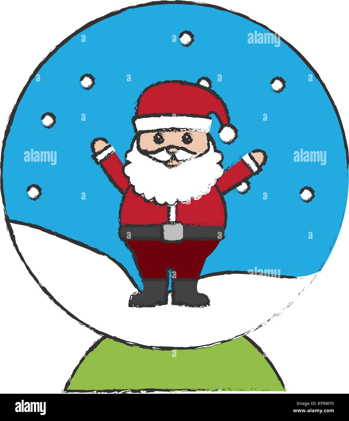 christmas ball with santa claus icon over white background vector ...