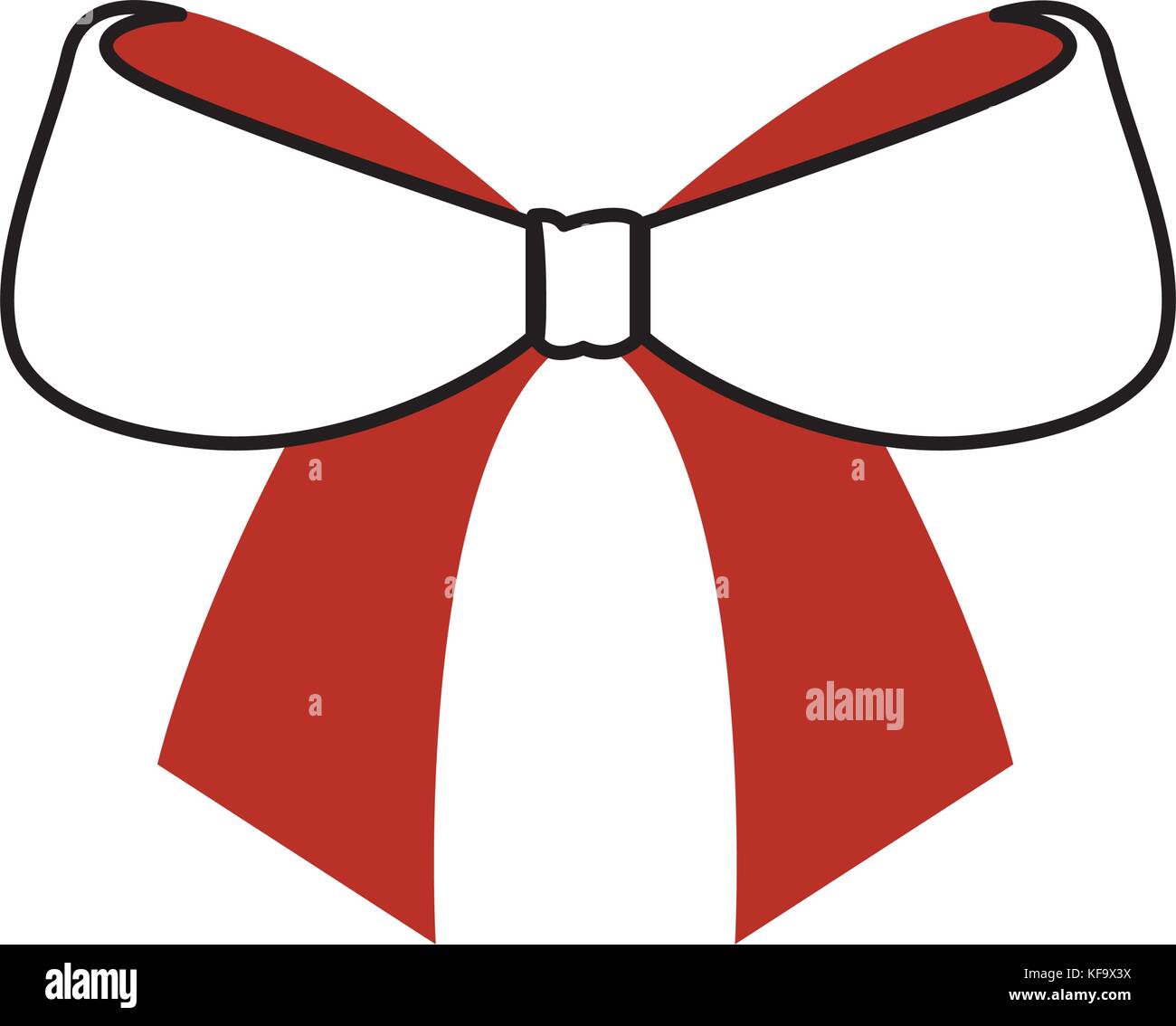 christmas bow ribbon decoration ornament vector illustration Stock ...