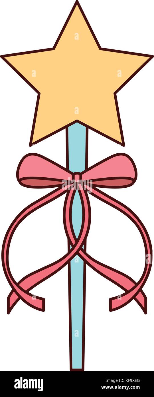princess wand with bow ribbon decoration vector illustration Stock ...