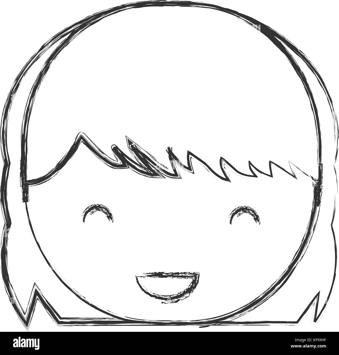 Cartoon Girl Face Icon Over White Background Vector Illustration Stock Vector Image And Art Alamy