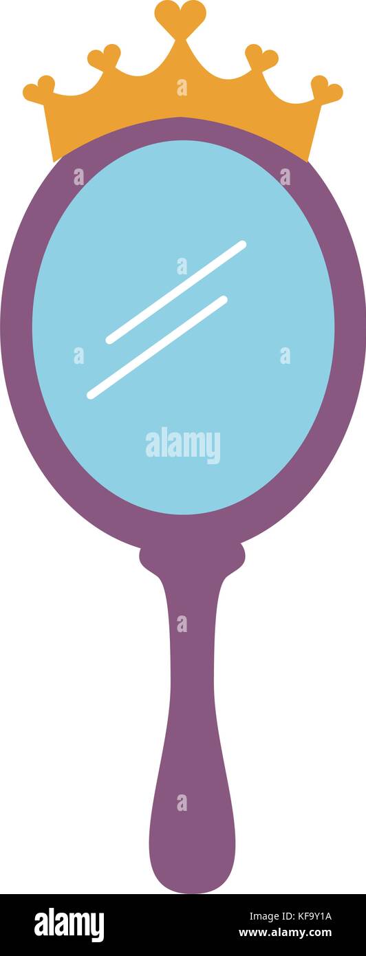 crown princess magical mirror with hearts vector illustration Stock ...