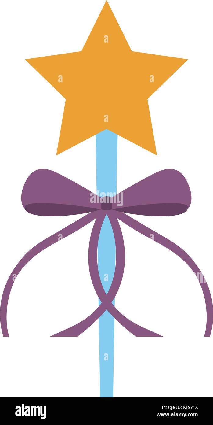 princess wand with bow ribbon decoration vector illustration Stock ...