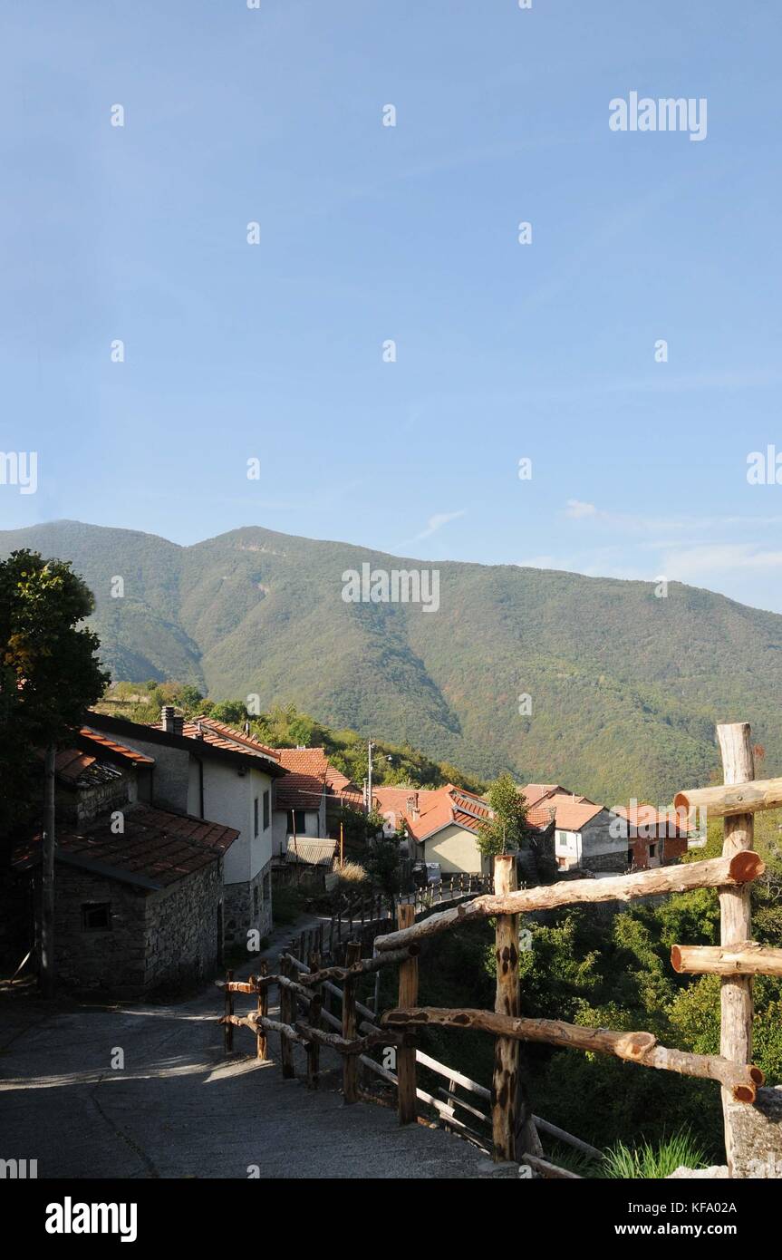 The Italian village of Connio, Carrega Ligure, Piedmont, Italy Stock ...